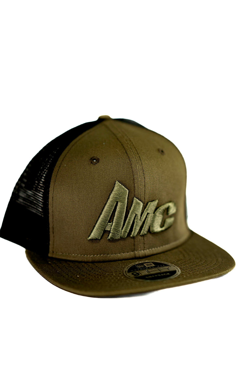AMC Hat Olive / Black: Olive 3D AMC Logo – All Mountain Cyclery